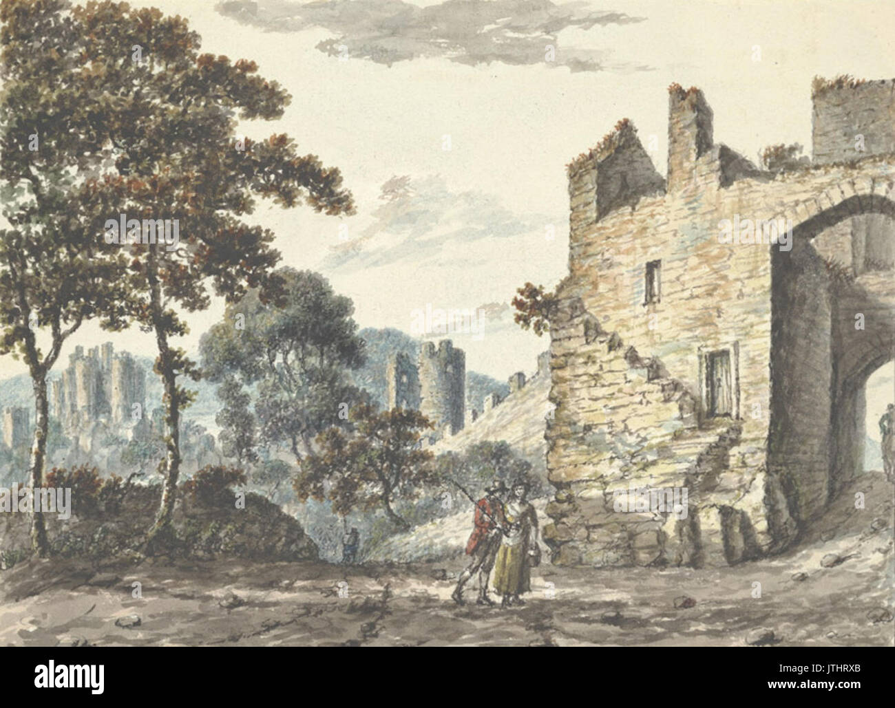 The upper gate, Conway 1795 Stock Photo - Alamy