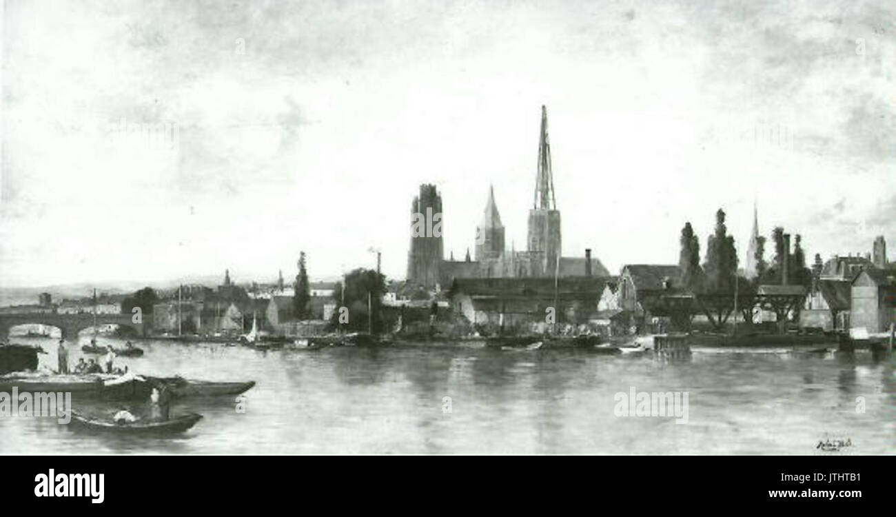 Robert Mols 1848 1903 Pohled na mesto Rouen Stock Photo - Alamy