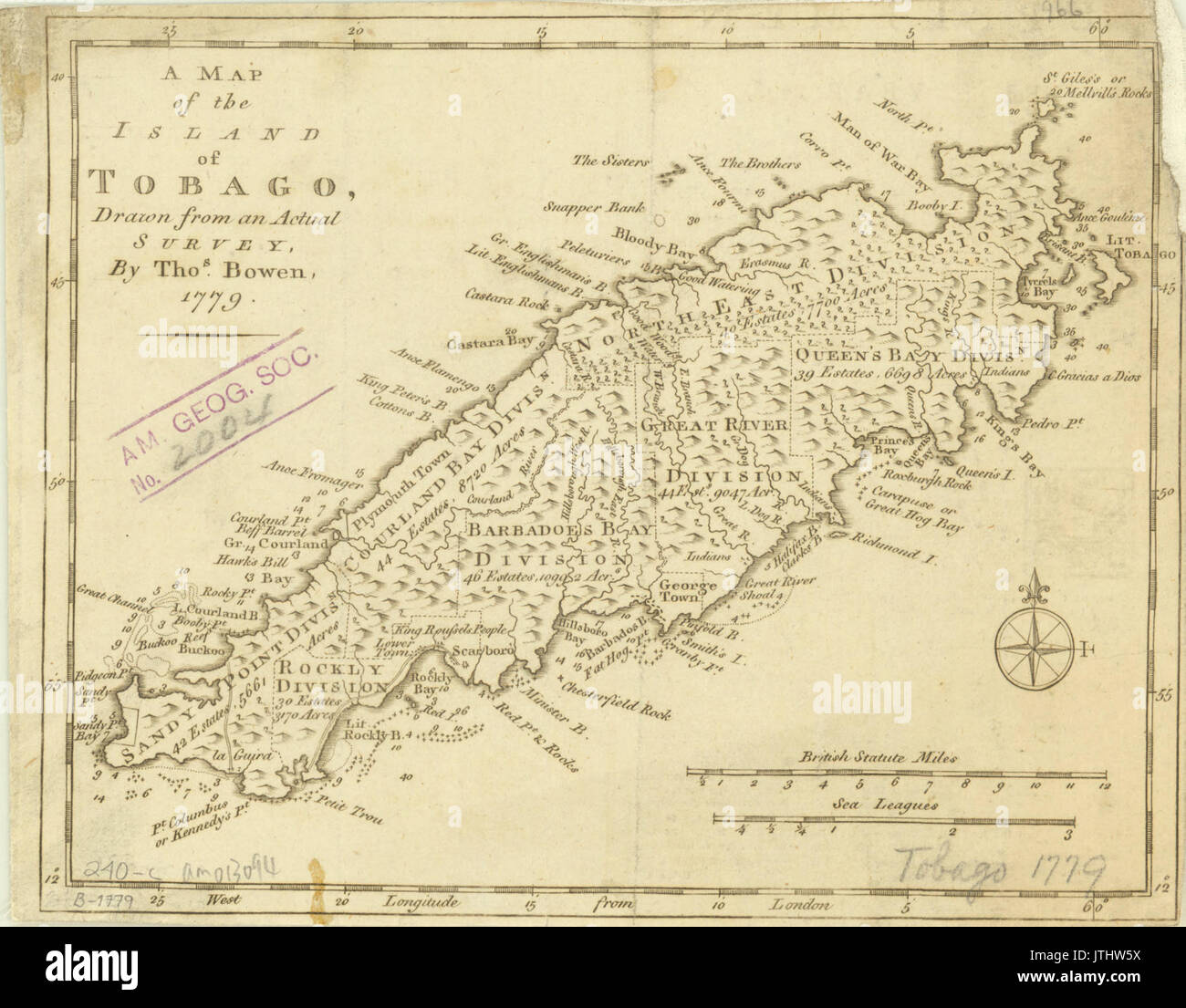 Tobago history map hi-res stock photography and images - Alamy