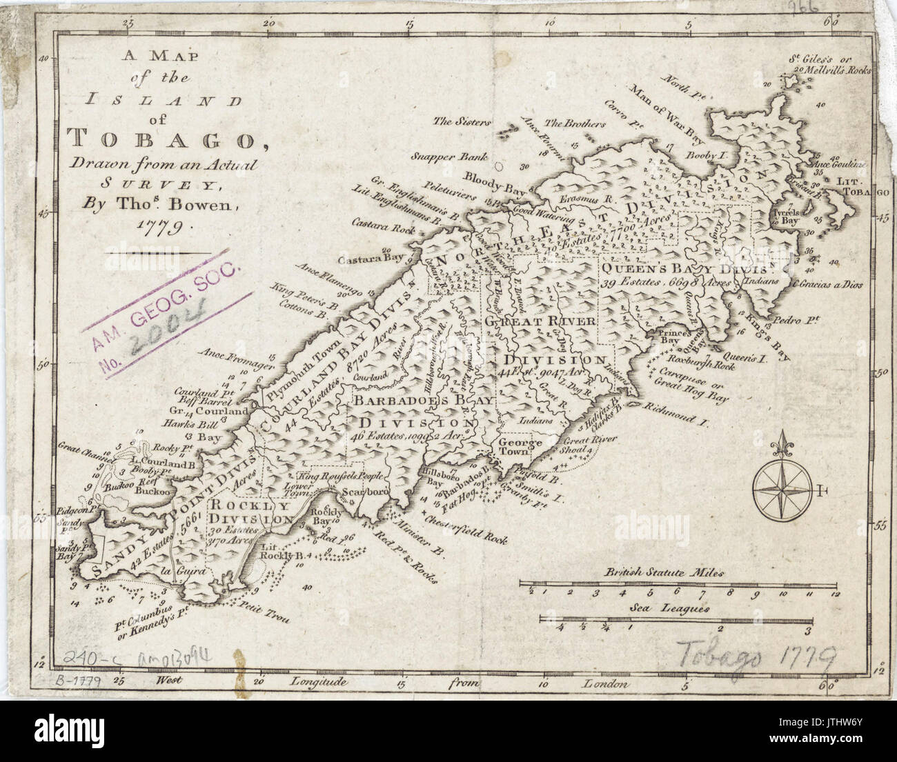 Tobago history map hi-res stock photography and images - Alamy