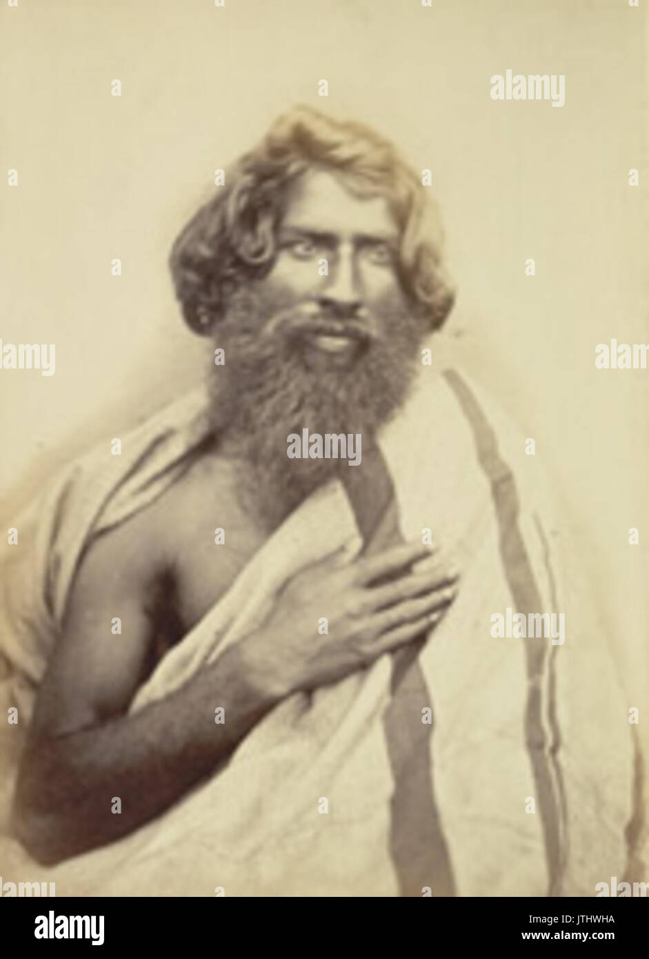 Toda man wearing a hawl made of Toda embroidery Stock Photo - Alamy