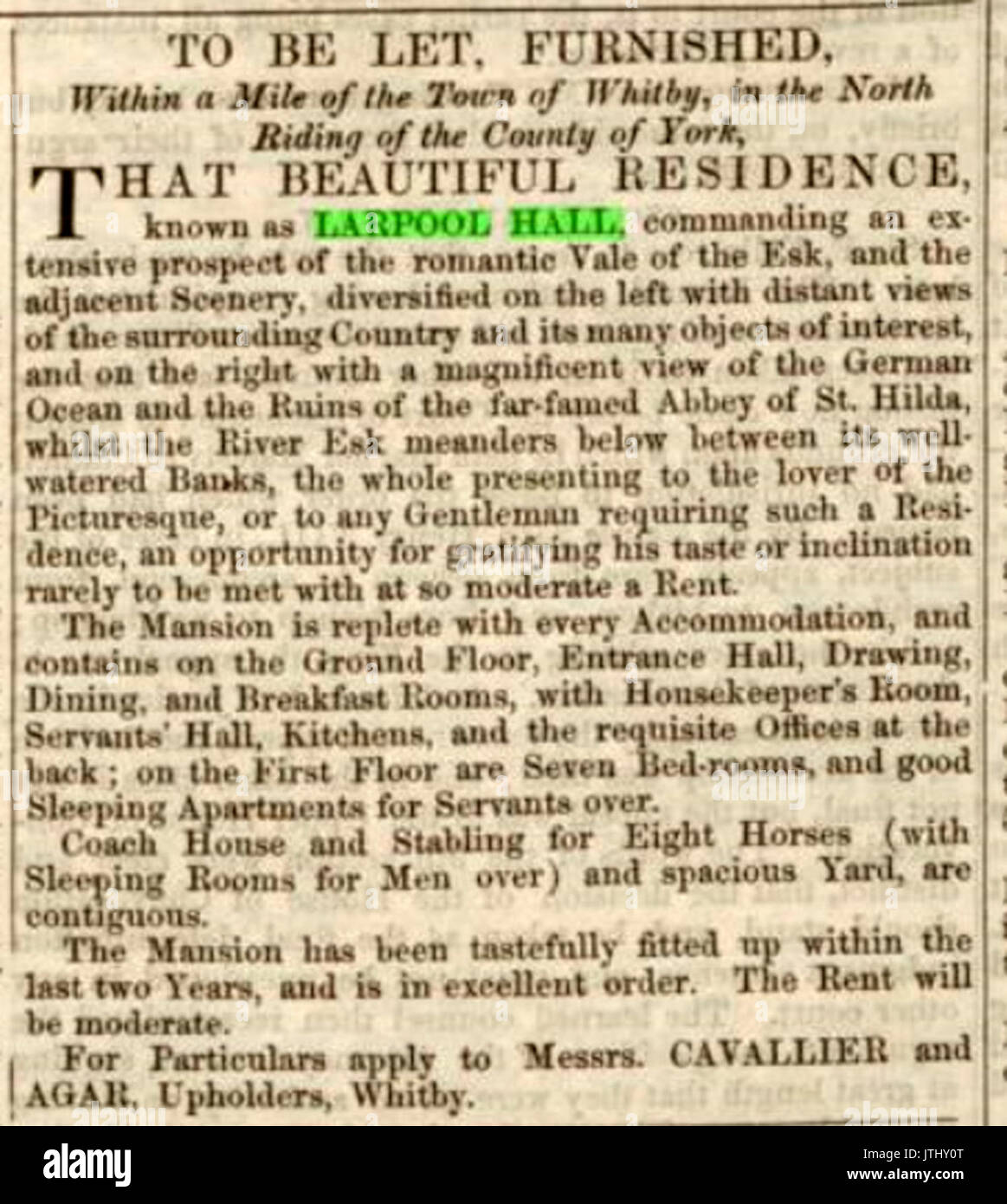 Larpool hall hi-res stock photography and images - Alamy