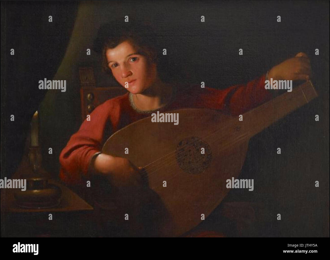 Pietro Paolini The lute player Stock Photo - Alamy