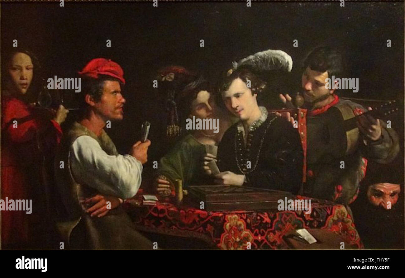 Pietro Paolini The card sharps Stock Photo - Alamy