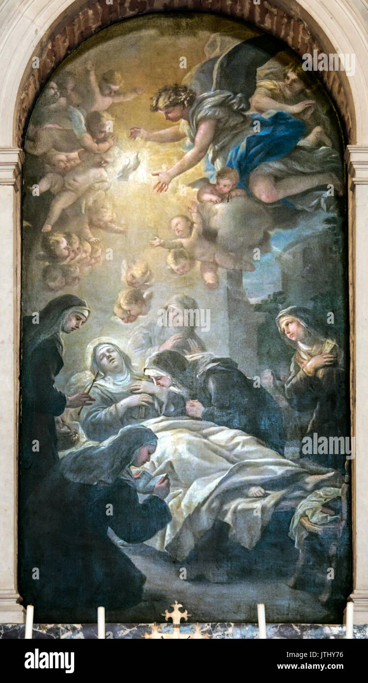 Santa Giustina (Padua) Death of St. Scholastica by Luca Giordano Stock ...
