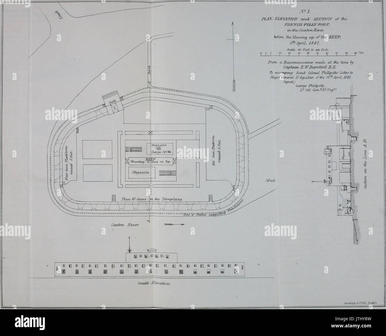 Plan of French Folly Fort Stock Photo - Alamy