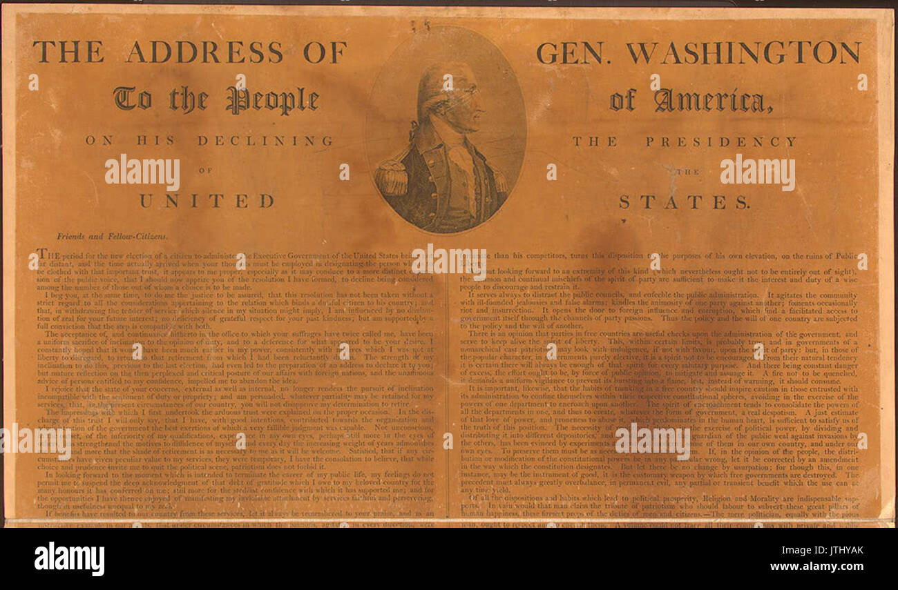 George washingtons farewell address hi-res stock photography and images ...
