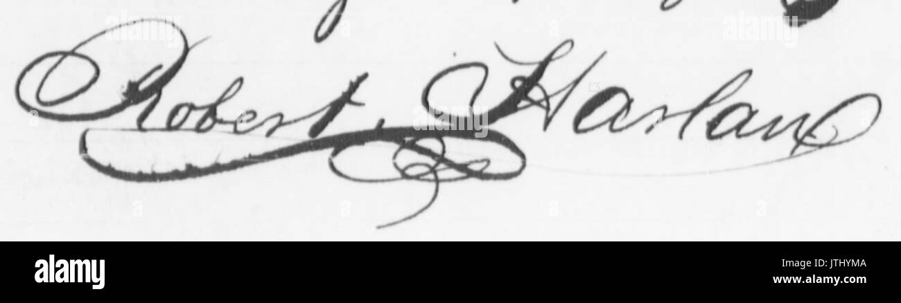 Robert Harlan Signature 1857 Stock Photo - Alamy