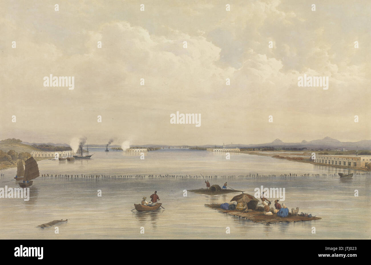 The Staked Barrier, Canton River Stock Photo - Alamy