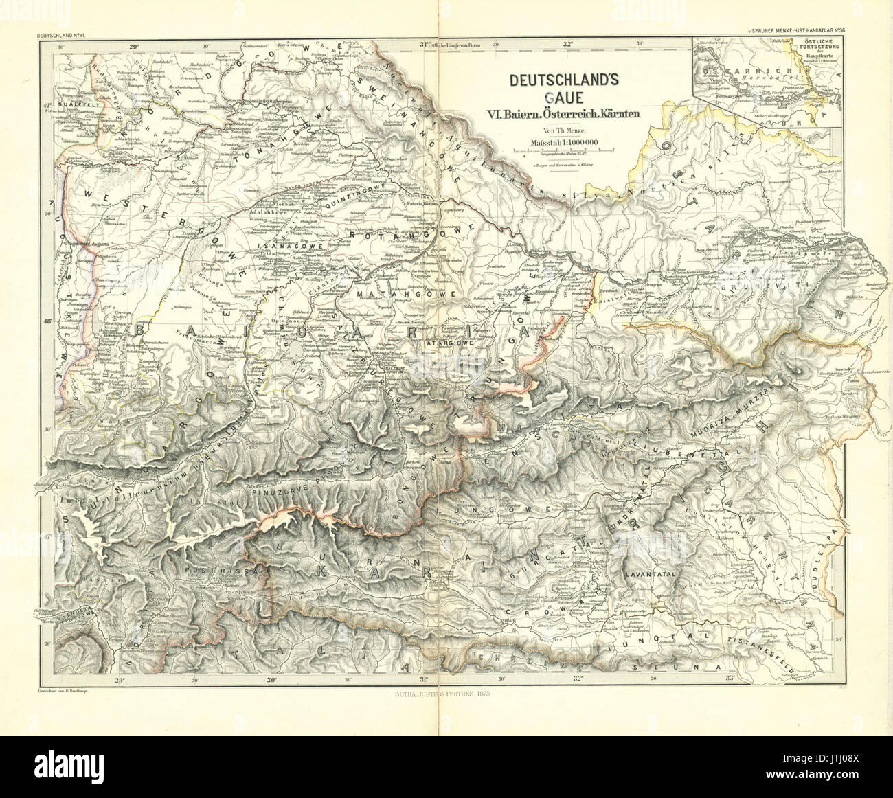 Spruner Menke Handatlas 1880 Karte 36 Stock Photo - Alamy