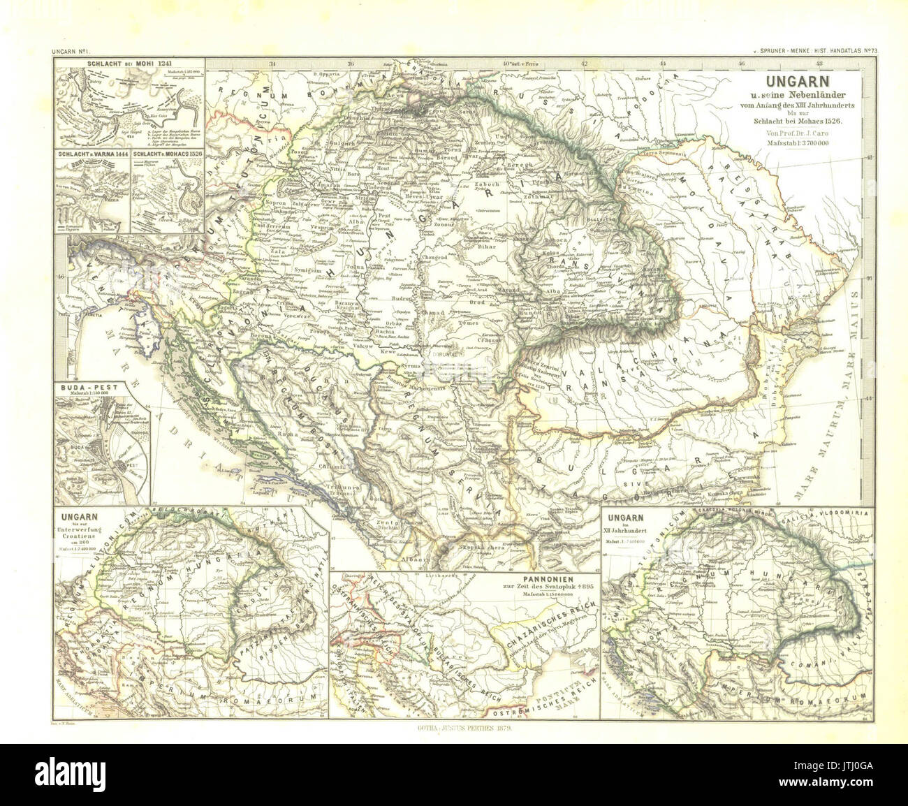 Spruner Menke Handatlas 1880 Karte 73 Stock Photo - Alamy