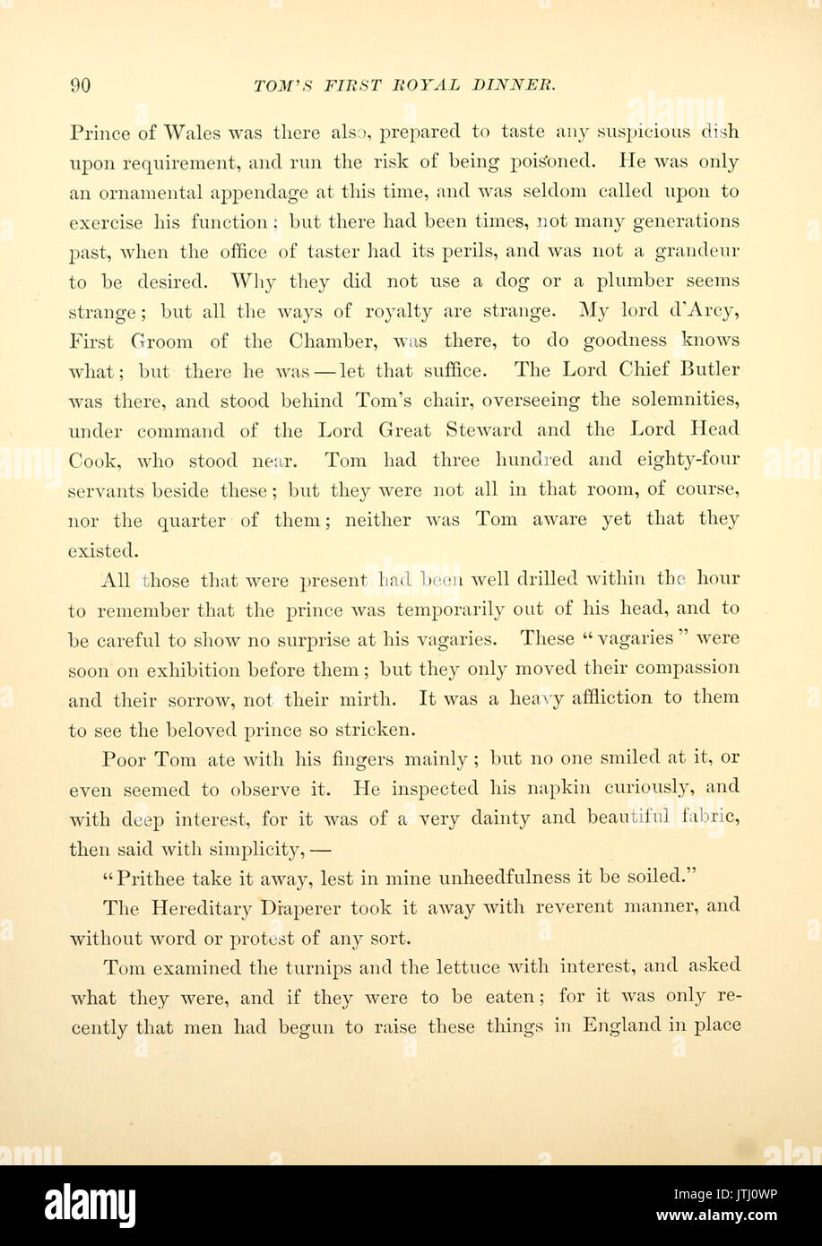 This page from Mark Twain's 'The Prince and the Pauper' depicts the ...
