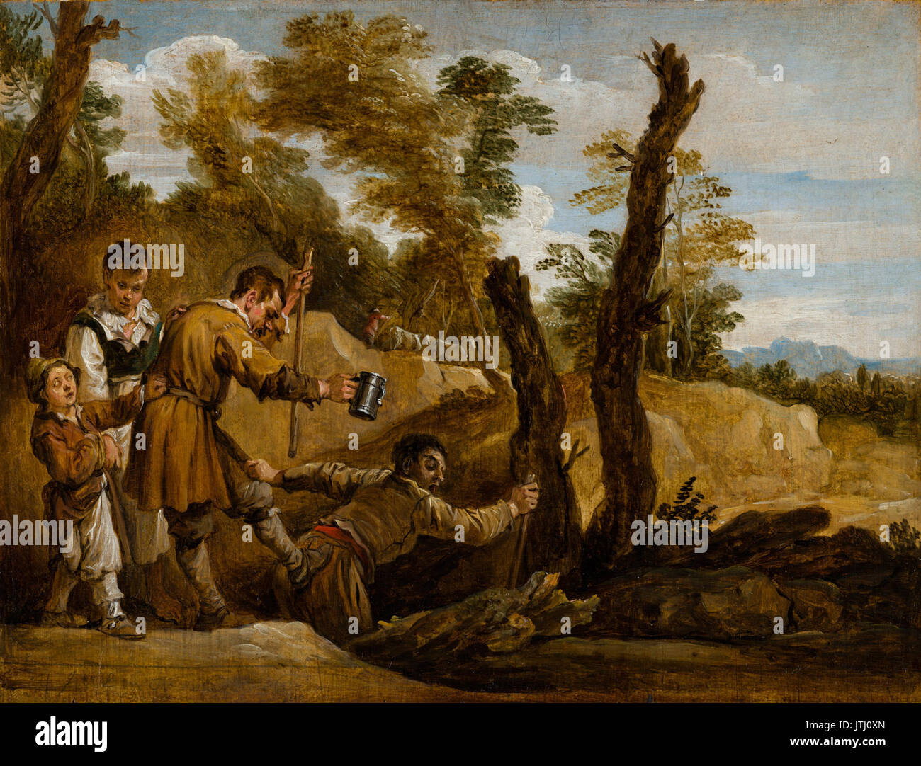 David Teniers after Domenico Fetti The Blind leading the Blind Stock ...