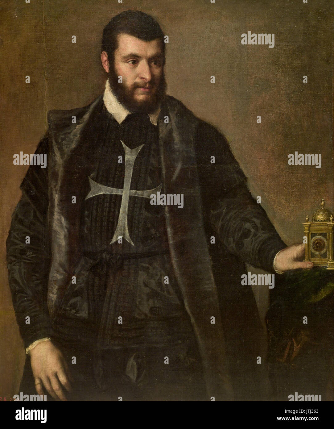 Knight with a clock Stock Photo - Alamy