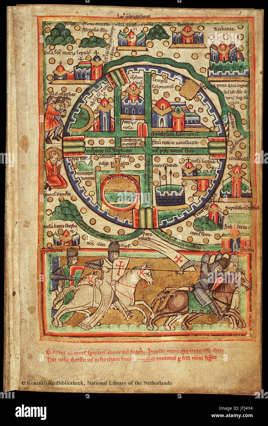 Plan of Jerusalem, 12th Century. ca. 1200 Stock Photo - Alamy