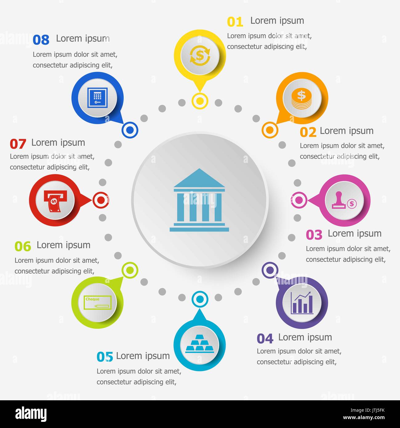 Infographic template with banking icons, stock vector Stock Vector ...