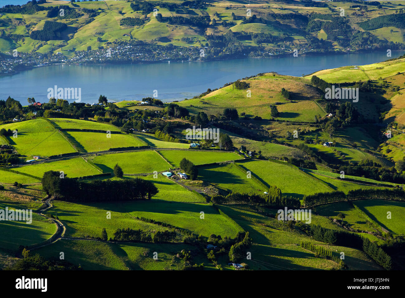 Farmland at Upper Junction, and Otago Harbour and Otago Peninsula ...