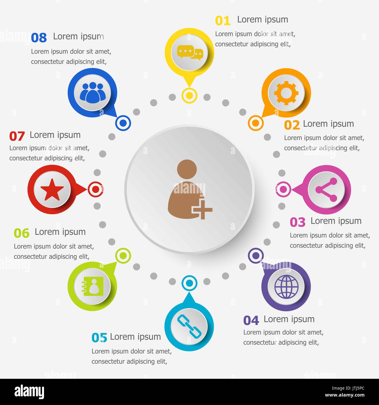 Infographic template with chat icons, stock vector Stock Vector Image ...