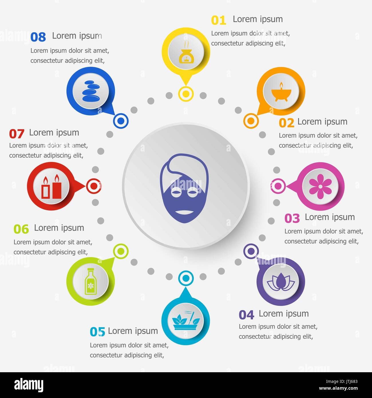 Infographic template with spa icons, stock vector Stock Vector Image ...