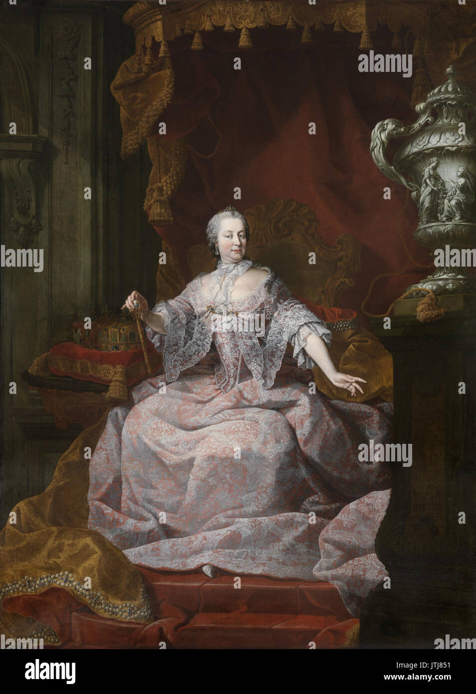 A portrait of Empress Maria Theresia, highlighting her historical ...