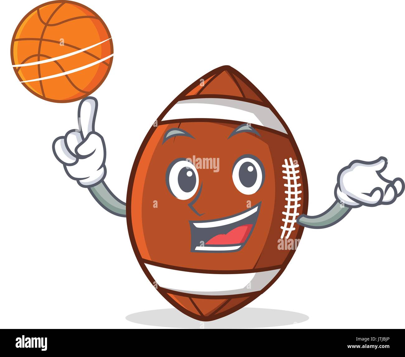 Playing basketball American football character cartoon Stock Vector ...