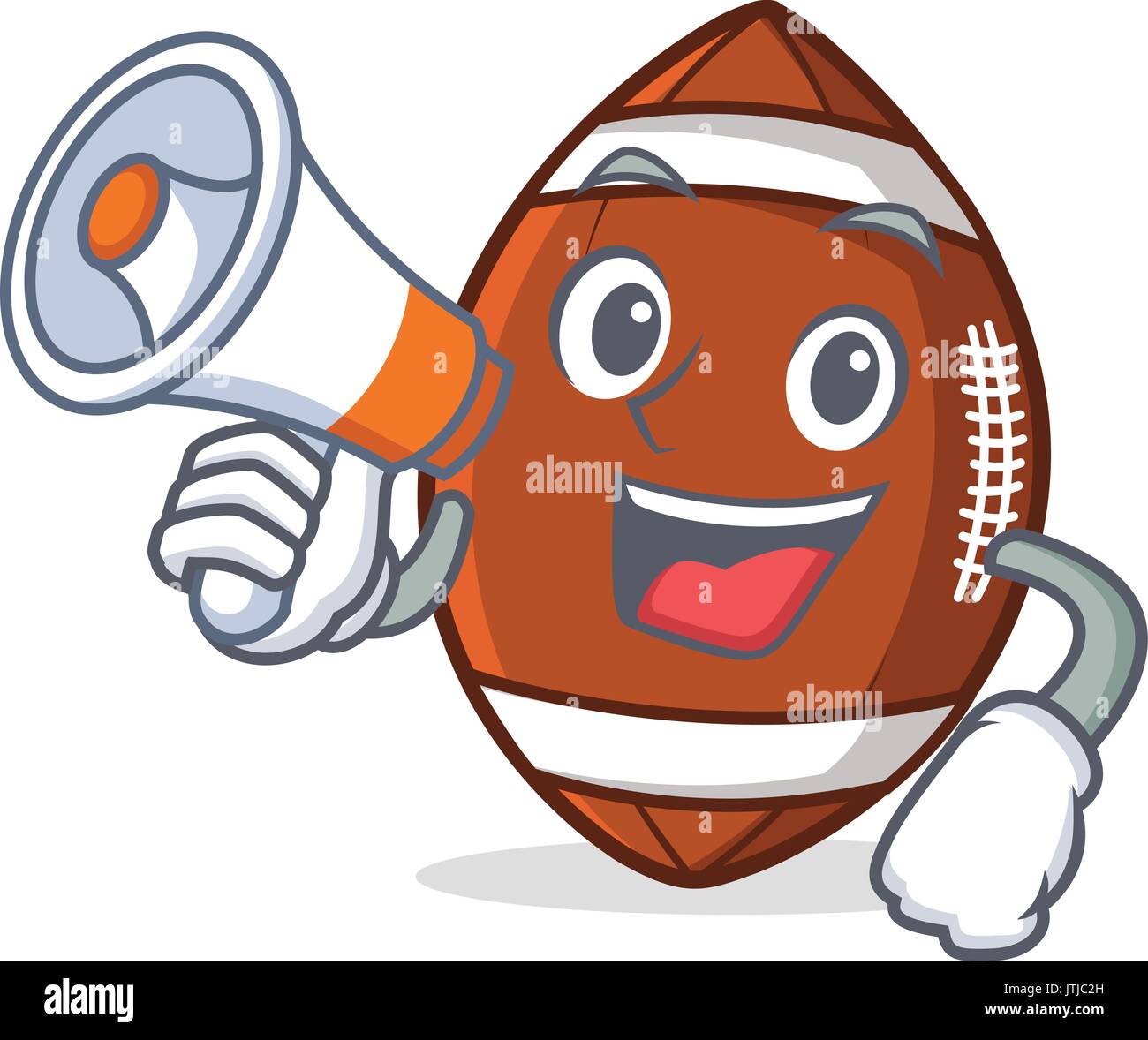 American football character cartoon with megaphone Stock Vector Image ...