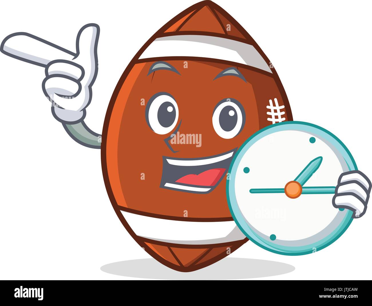 American football character cartoon with clock Stock Vector Image & Art ...
