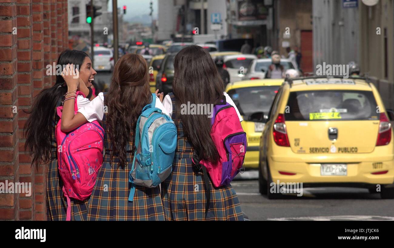 Inner City School Kids Walking To School Stock Photo - Alamy