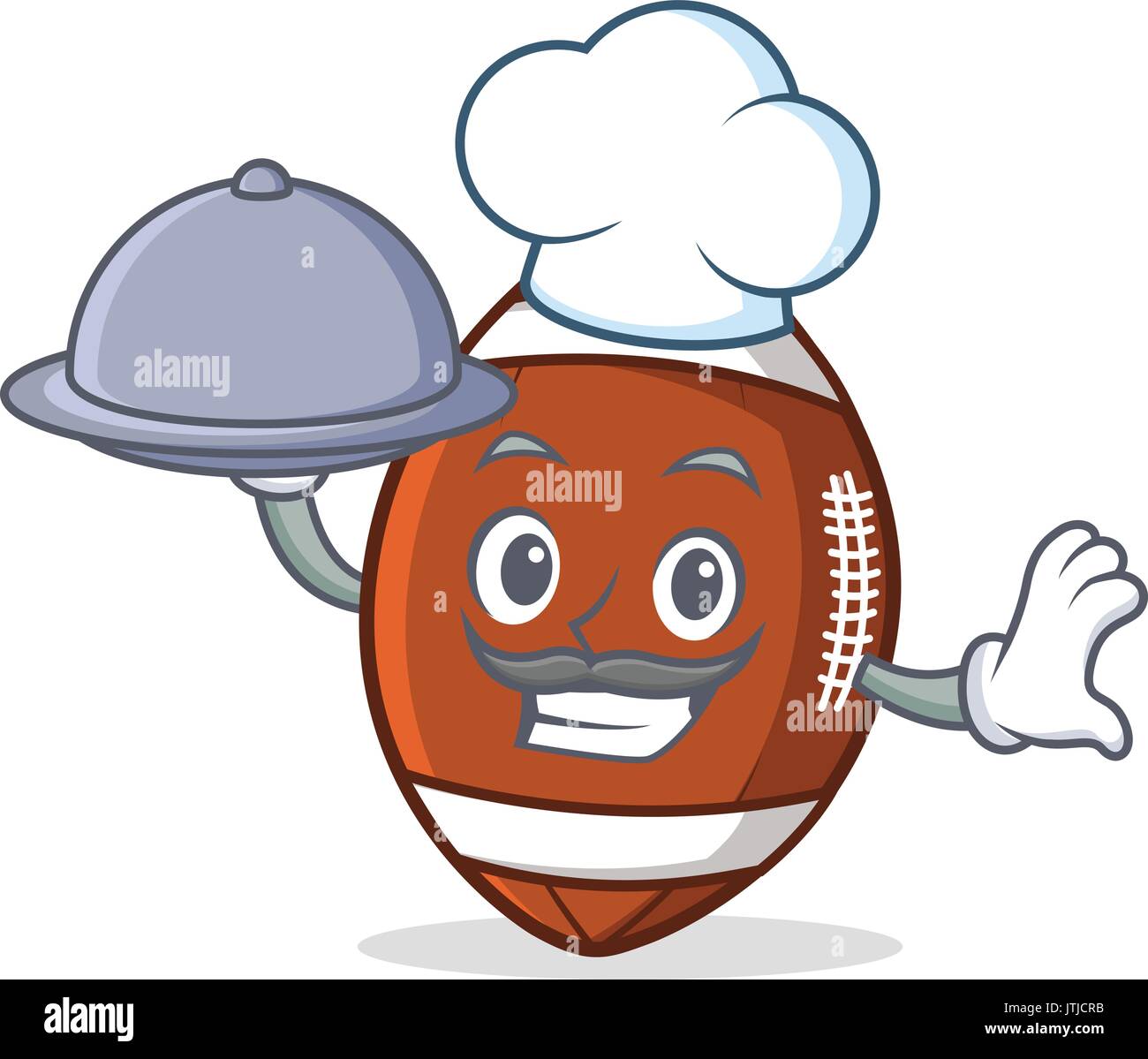 Chef with food American football character cartoon Stock Vector Image ...