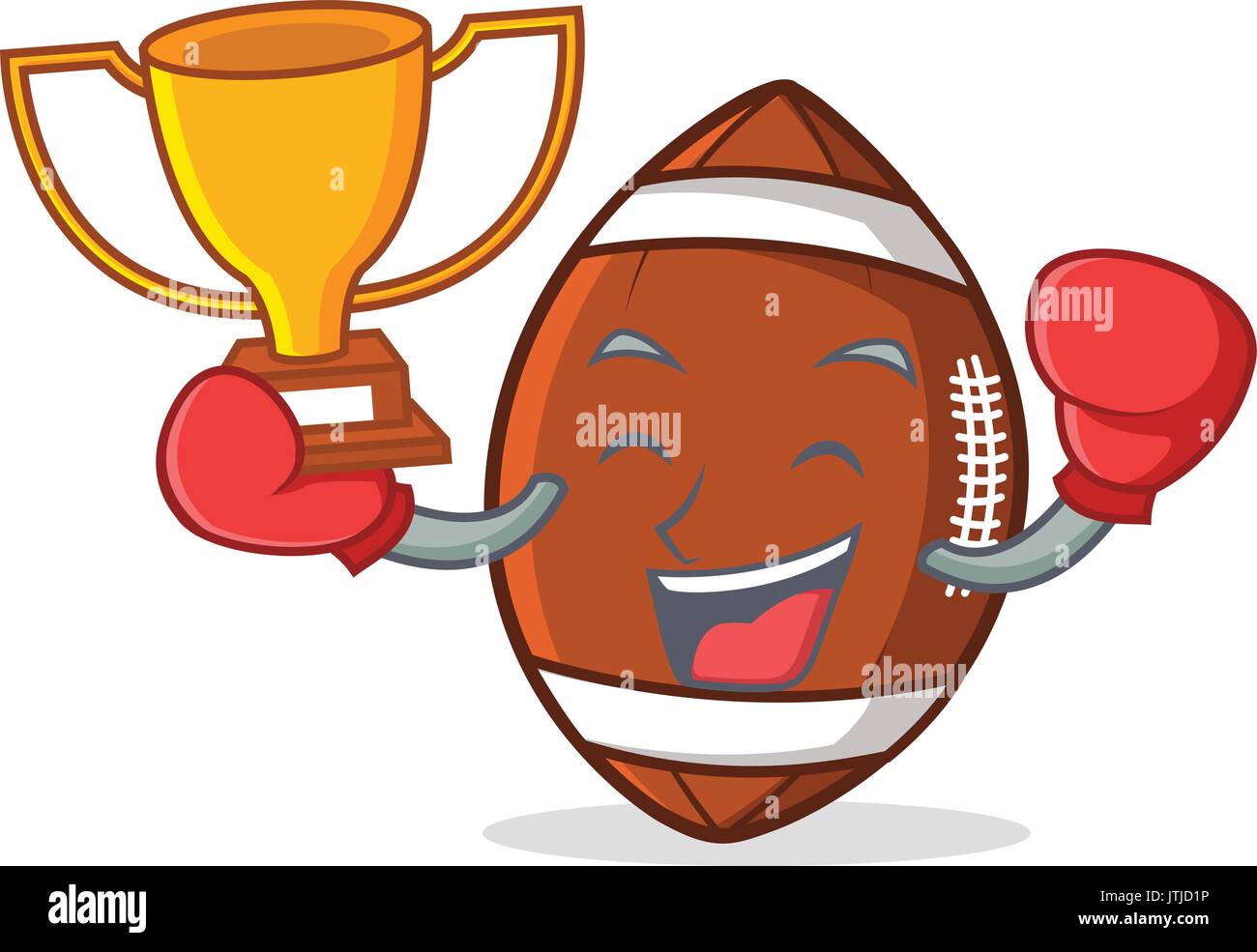 Boxing American football character cartoon winner Stock Vector Image ...
