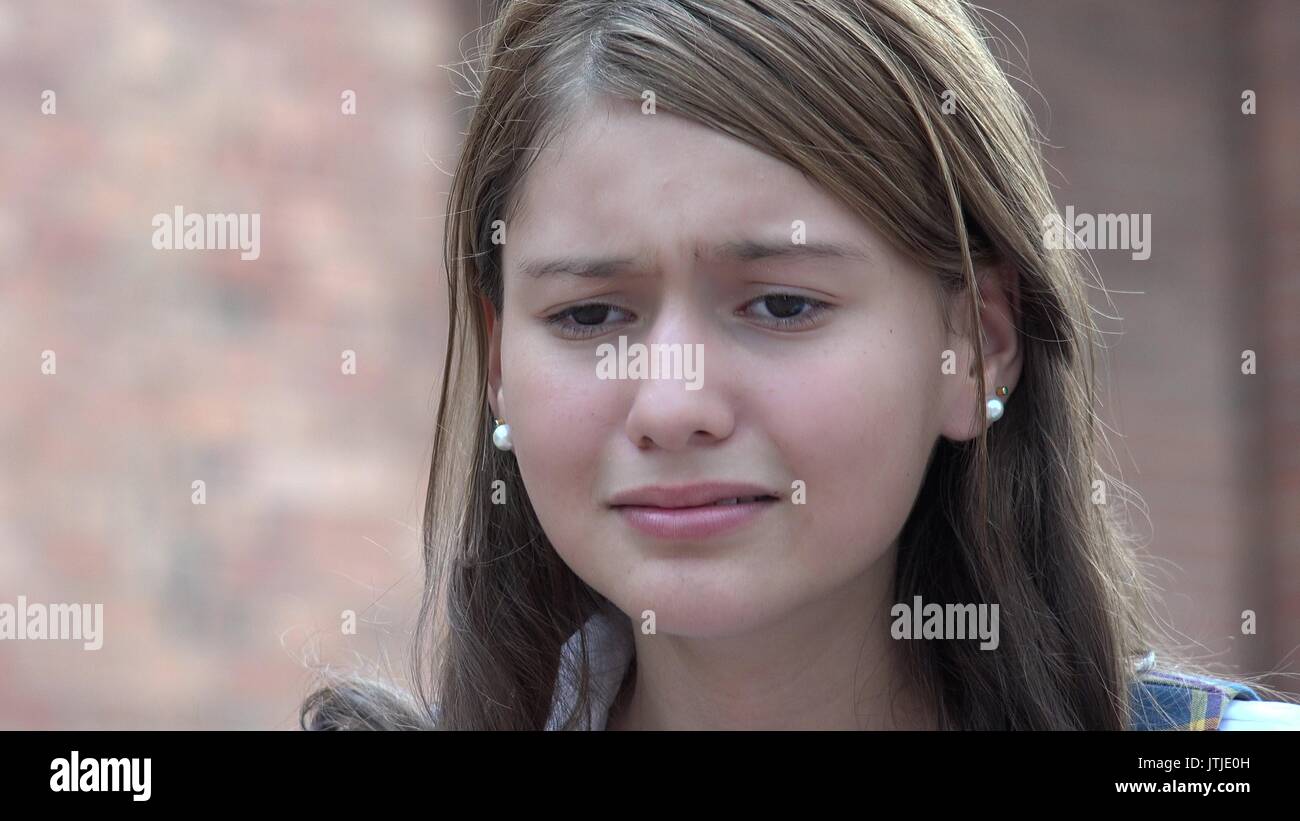 Sad Confused Girl Stock Photo - Alamy