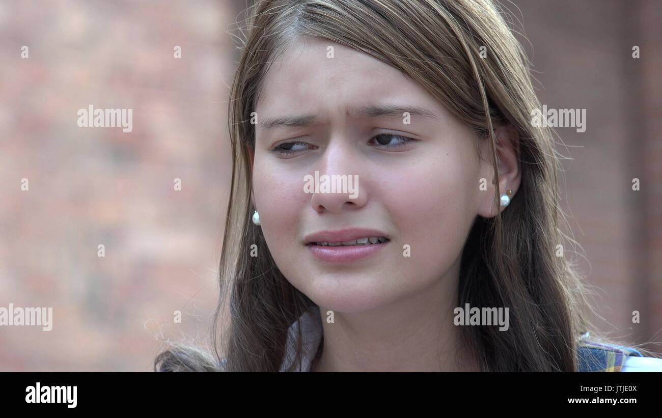 Sad Girl Confused Teen Stock Photo - Alamy