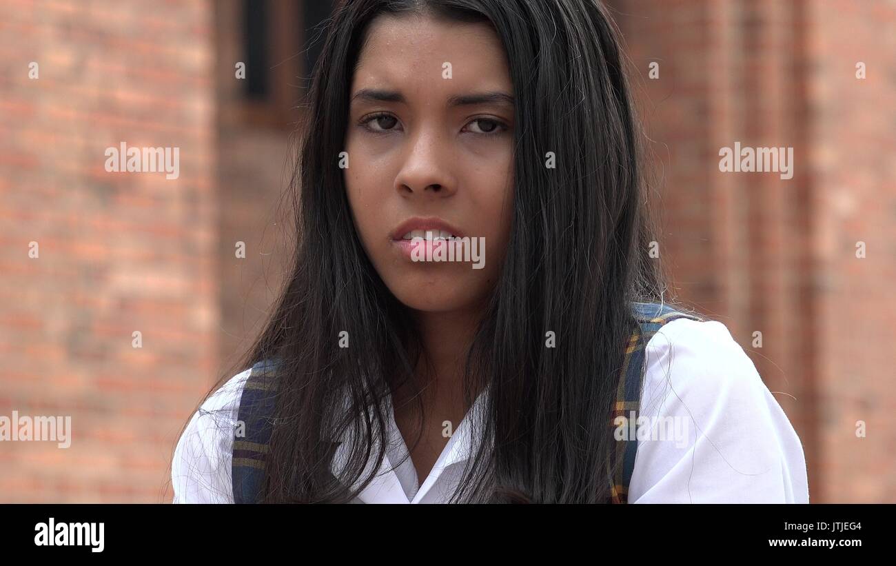 Confused Worried Female Stock Photo - Alamy