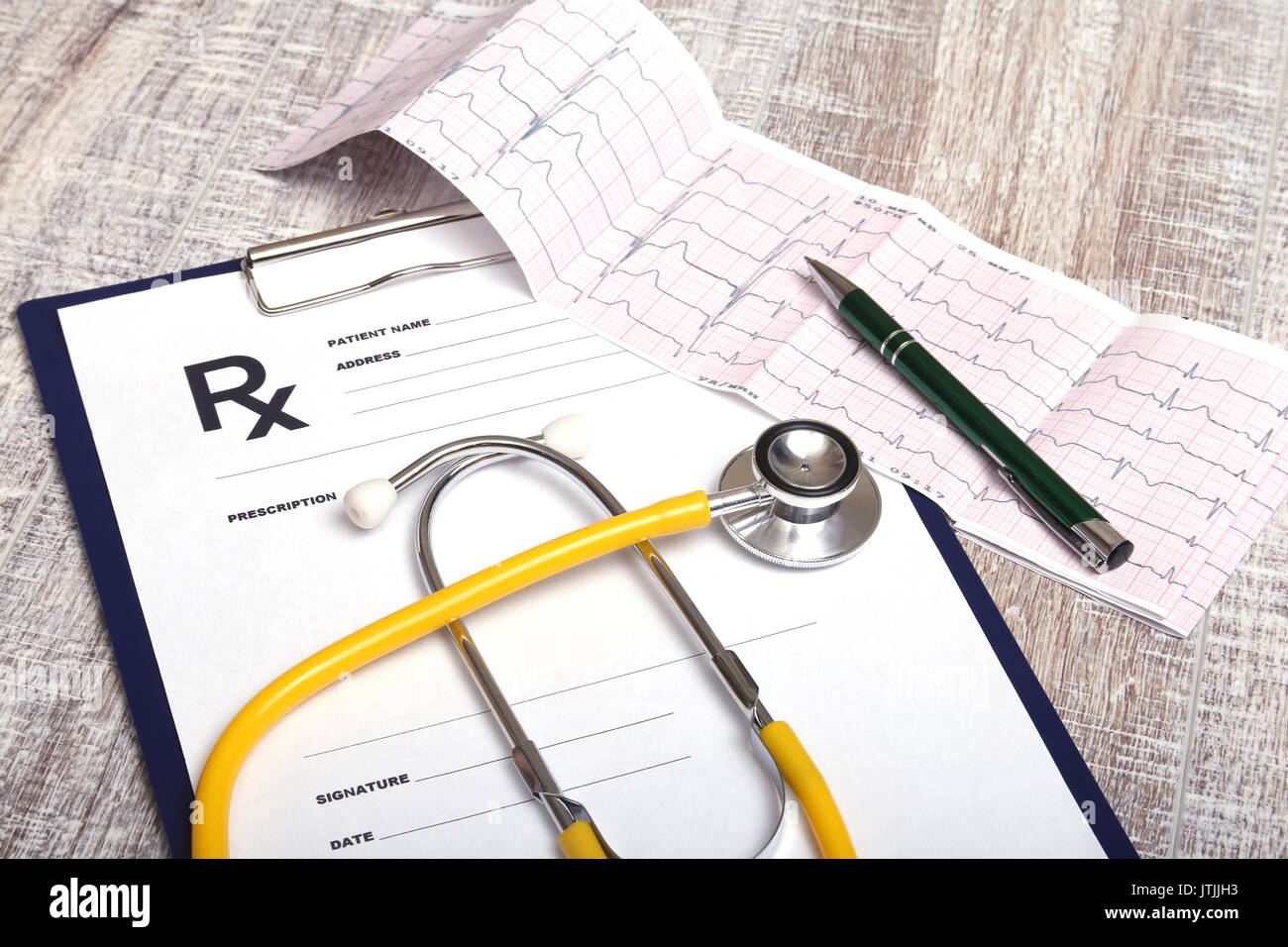 RX prescription and a stethoscope on white background Stock Photo - Alamy