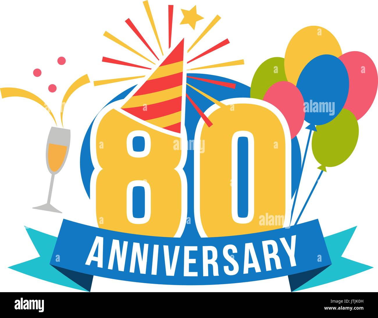 80 anniversary celebration number Stock Vector Images - Alamy