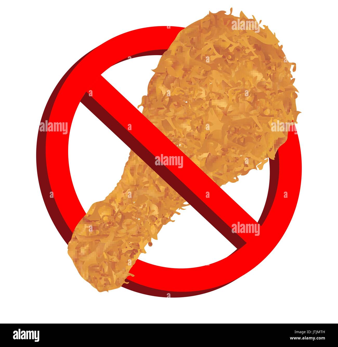 no food with chicken fries icon prohibition sign Stock Vector Image ...