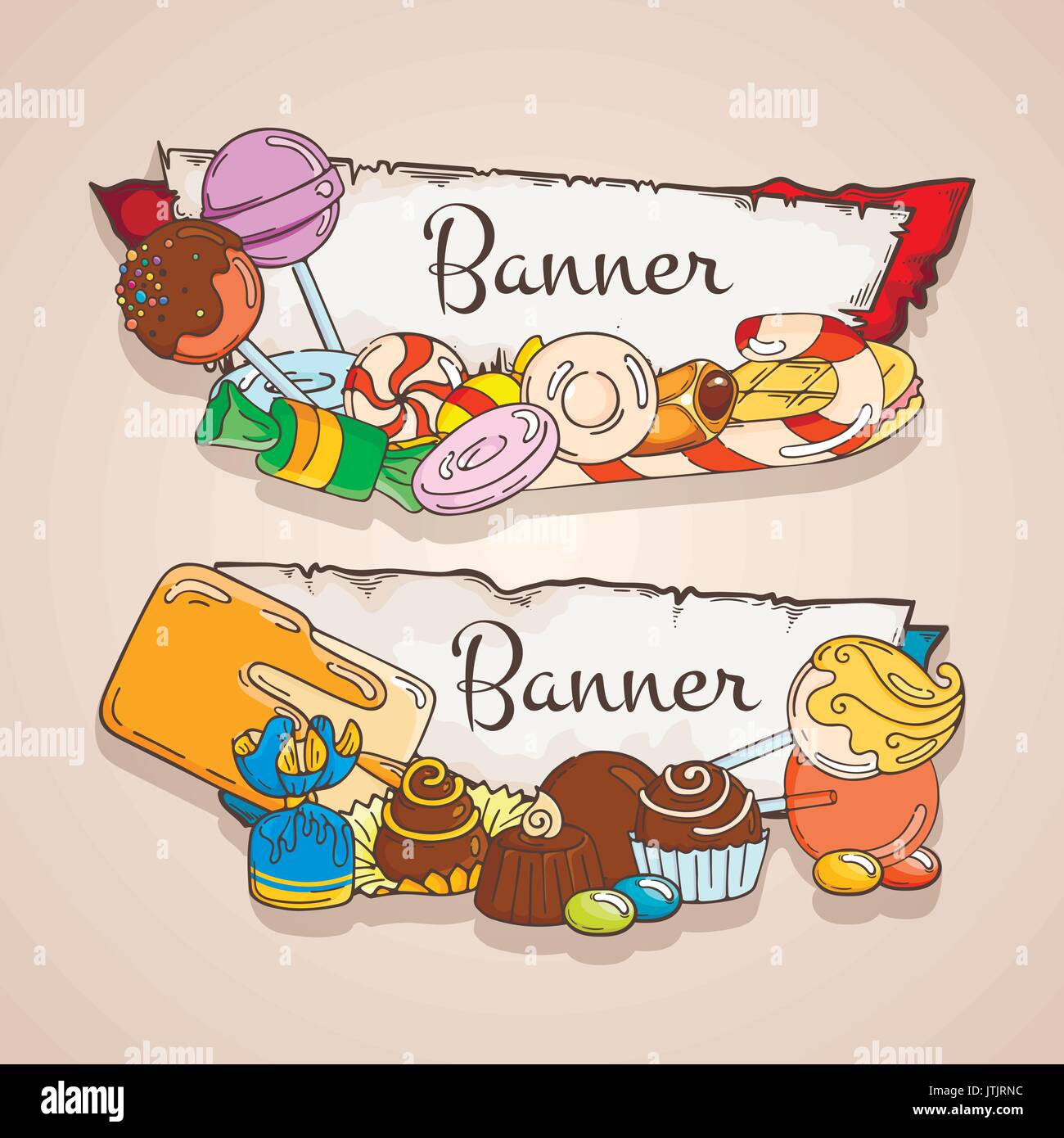 Sweet banners set Stock Vector Image & Art - Alamy