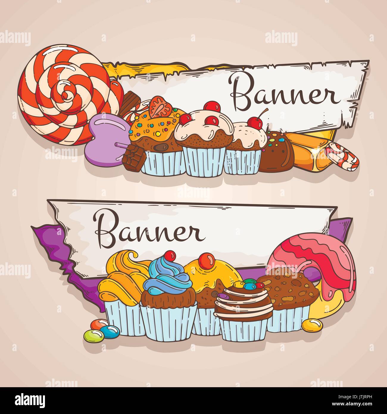 Sweet banners set Stock Vector Image & Art - Alamy
