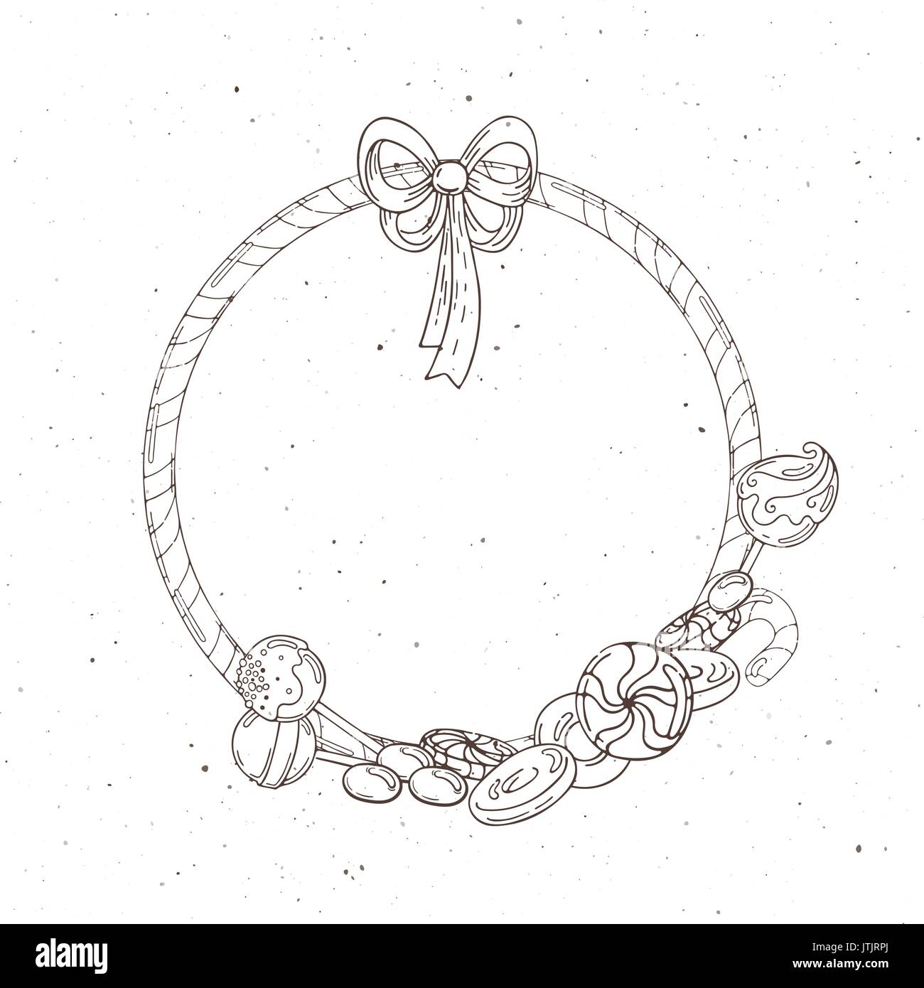 Frame of candy cane with candies and lollypops Stock Vector Image & Art ...