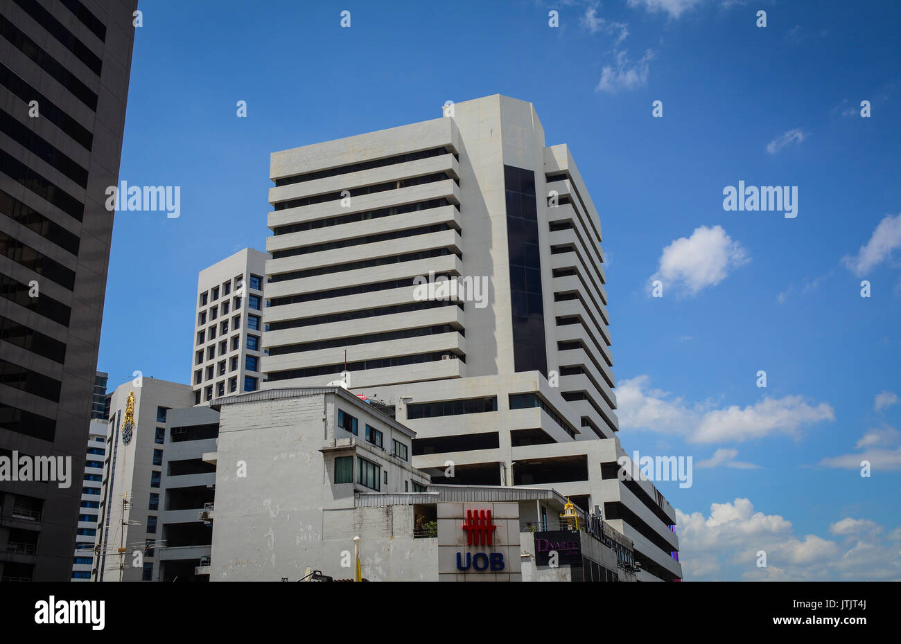 Bangkok, Thailand - Jun 15, 2016. Top of modern buildings at Pratunam ...