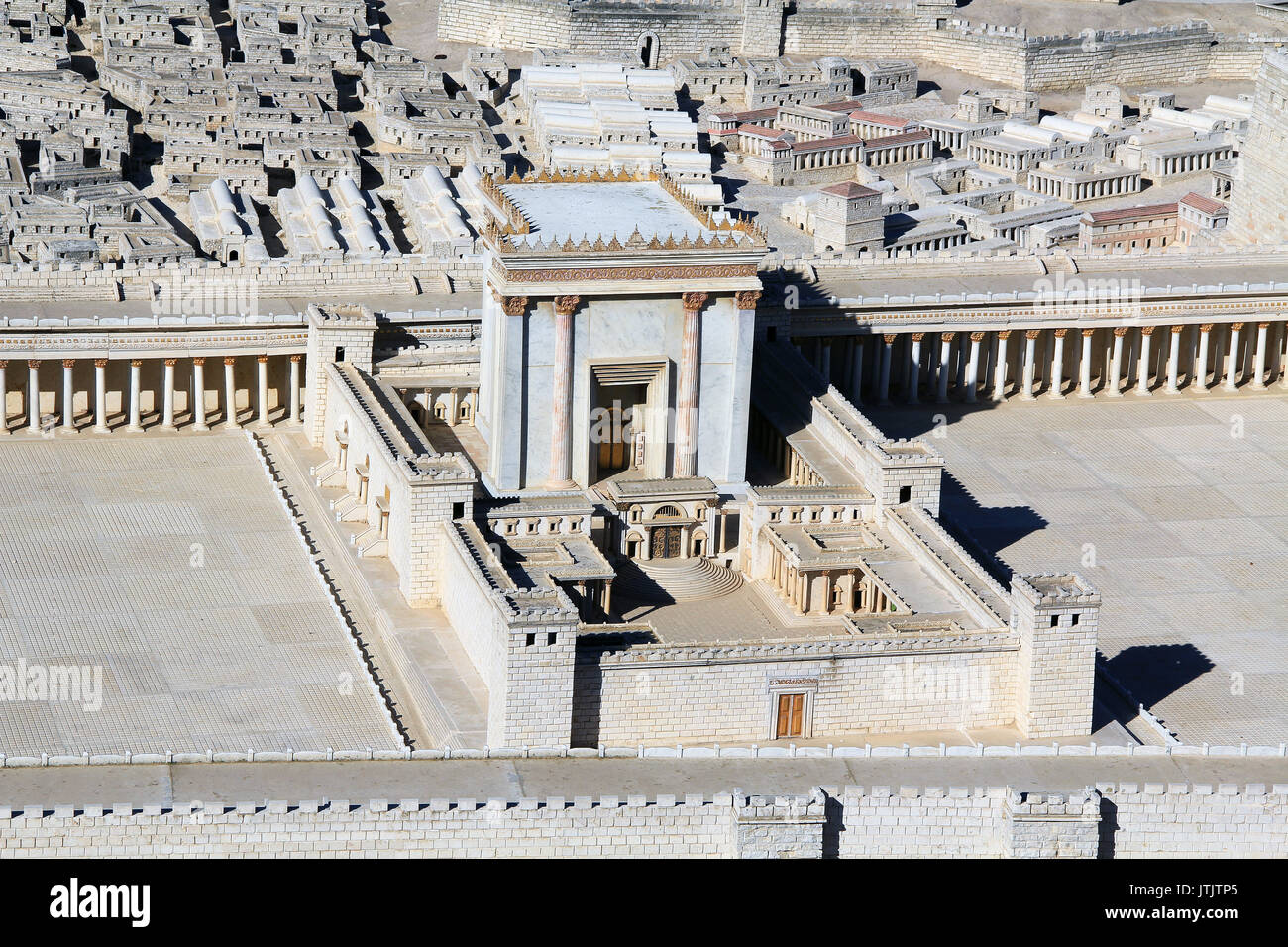 Model of ancient Jerusalem at the time of the second temple. Focusing ...