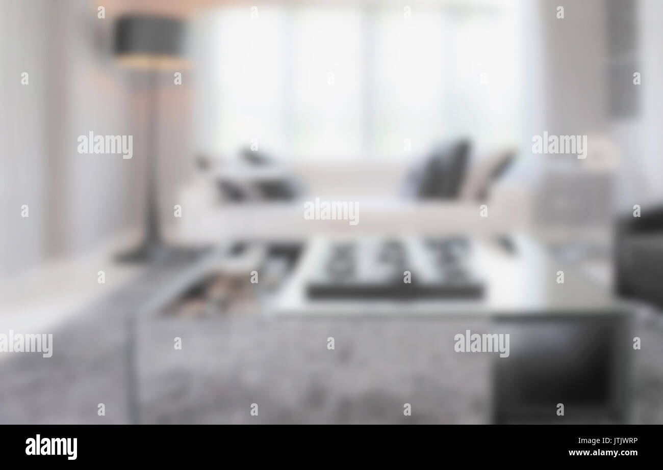 blur image of modern living room interior Stock Photo - Alamy