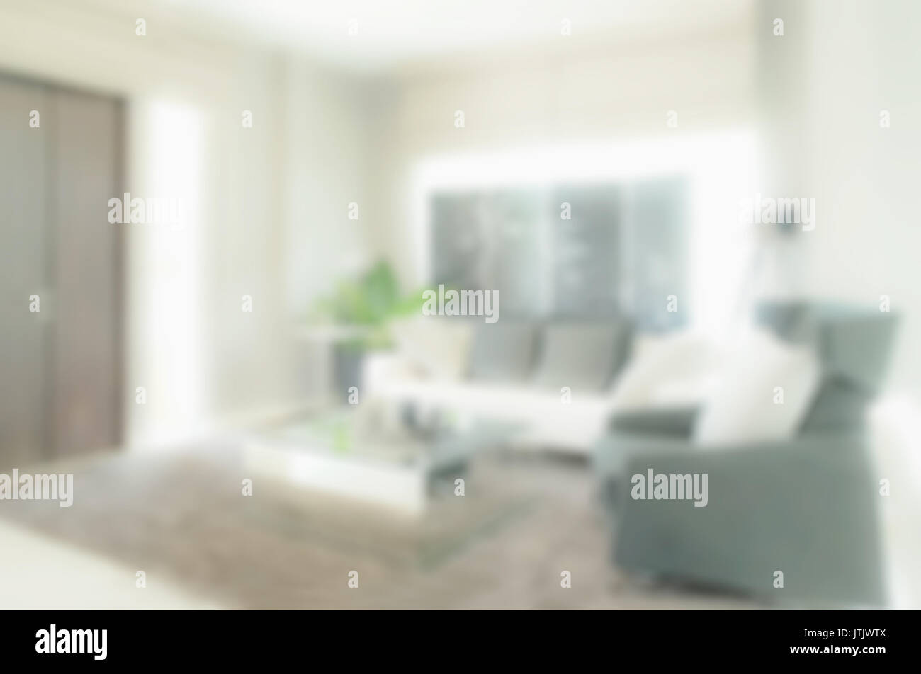 blur image of modern living room interior Stock Photo - Alamy