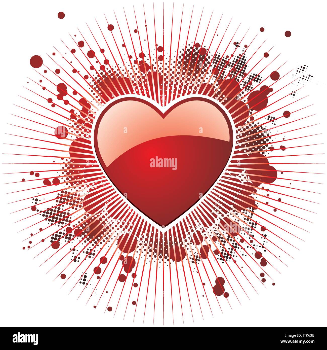 Valentine's day illustration with glossy red hearts Stock Vector Image ...