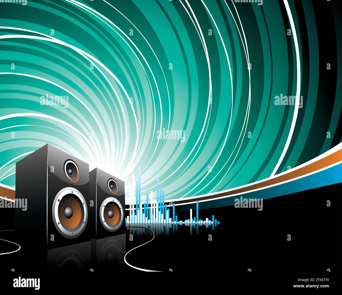 Illustration for a musical theme with speakers on grunge background ...