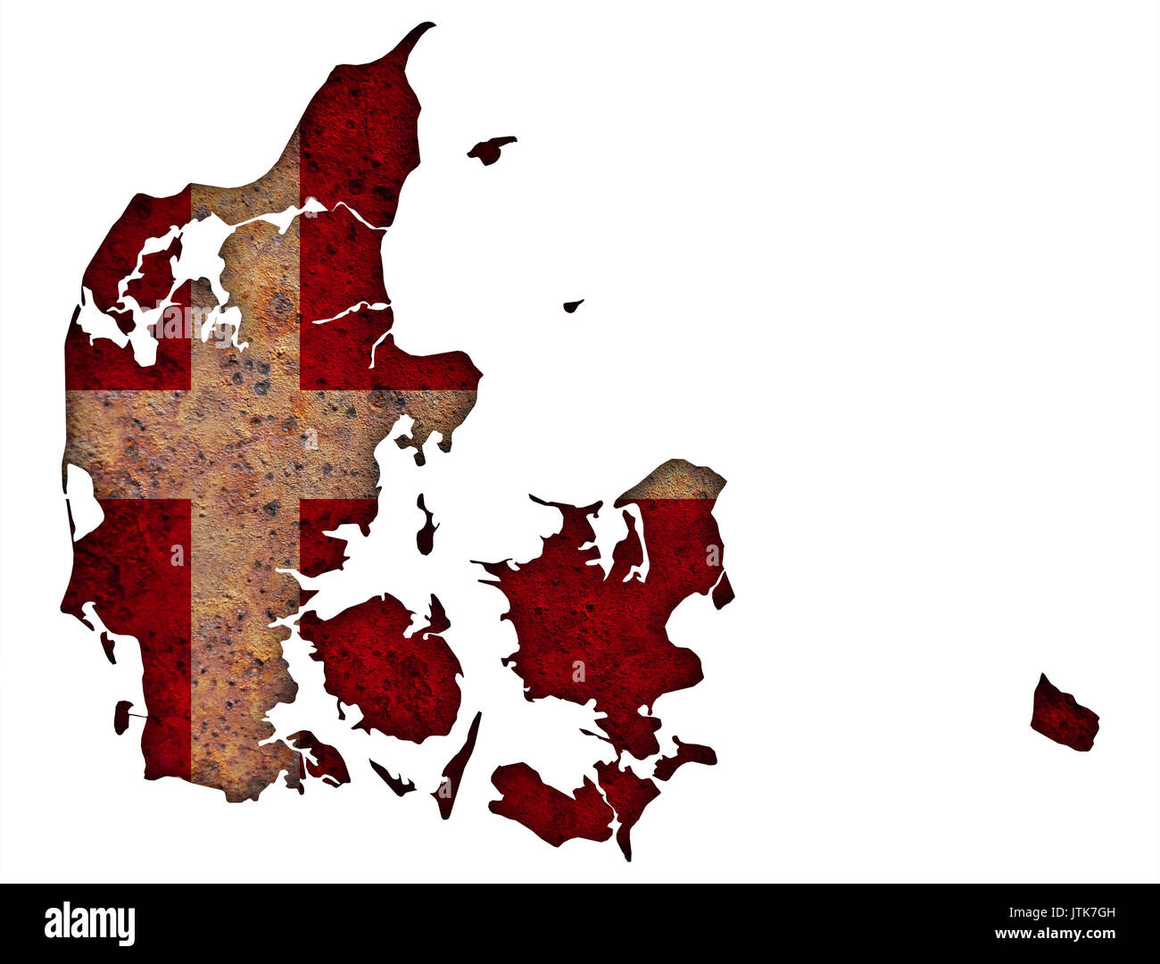 Textured map of Denmark in nice colors Stock Photo - Alamy