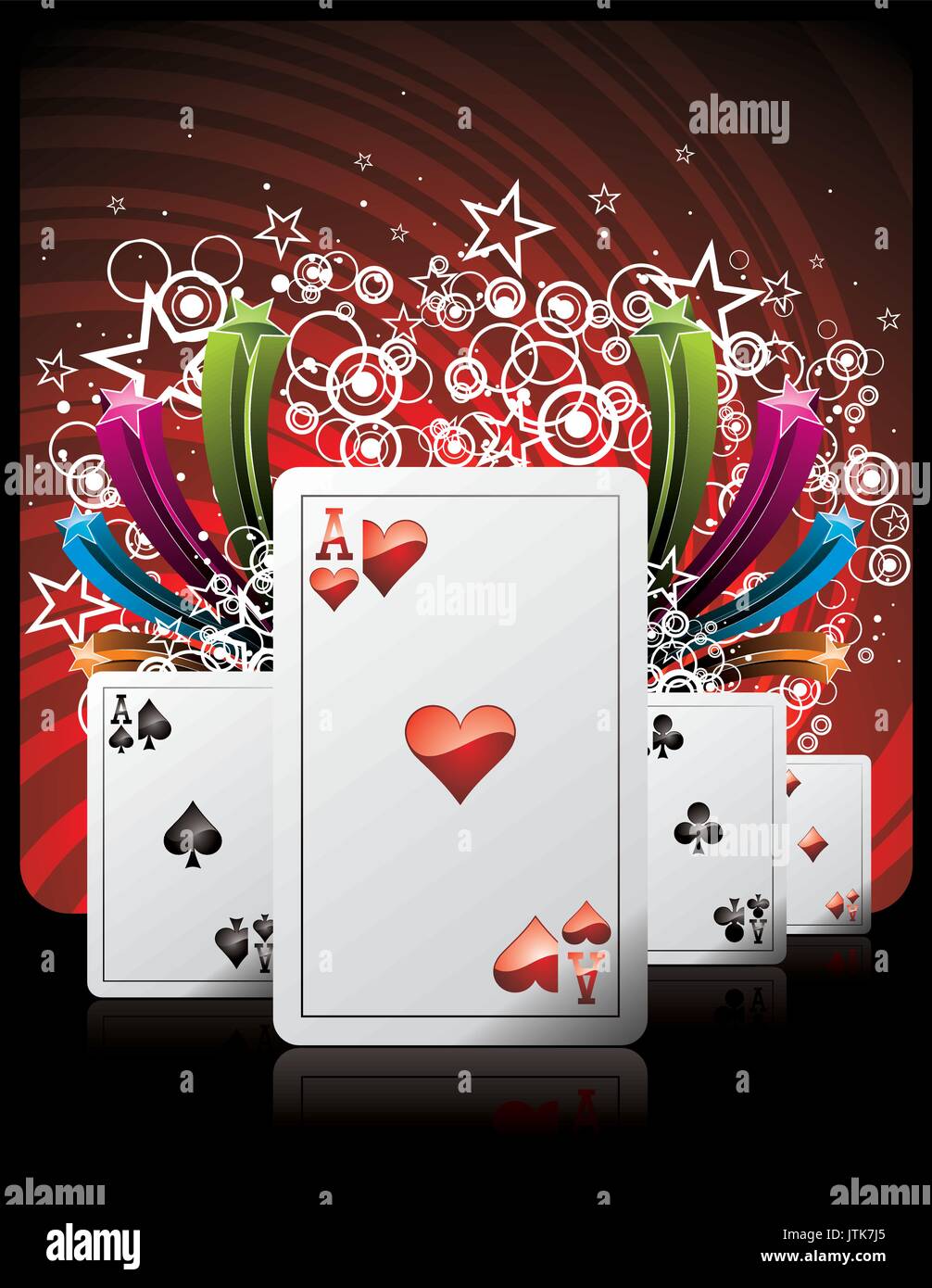 Poker card seven black diamond Stock Vector Images - Alamy