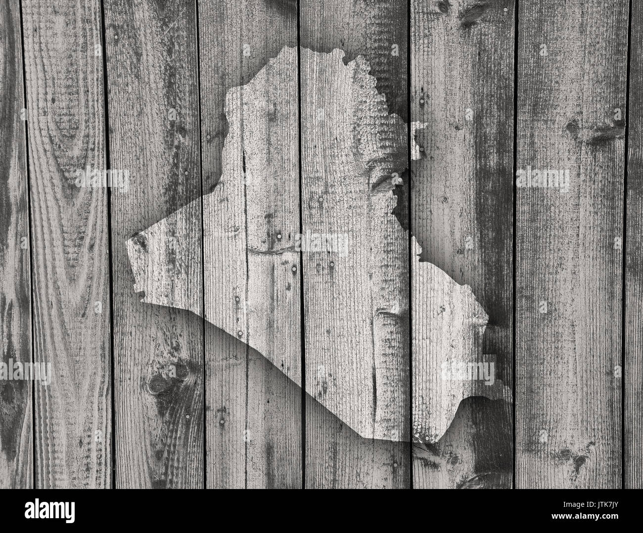 Map of Iraq on weathered wood Stock Photo - Alamy