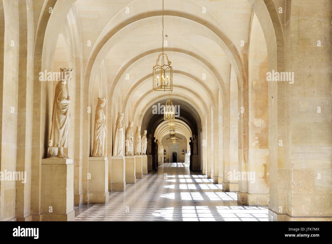 Wide Marble Tiled Corridor Stock Photo - Alamy
