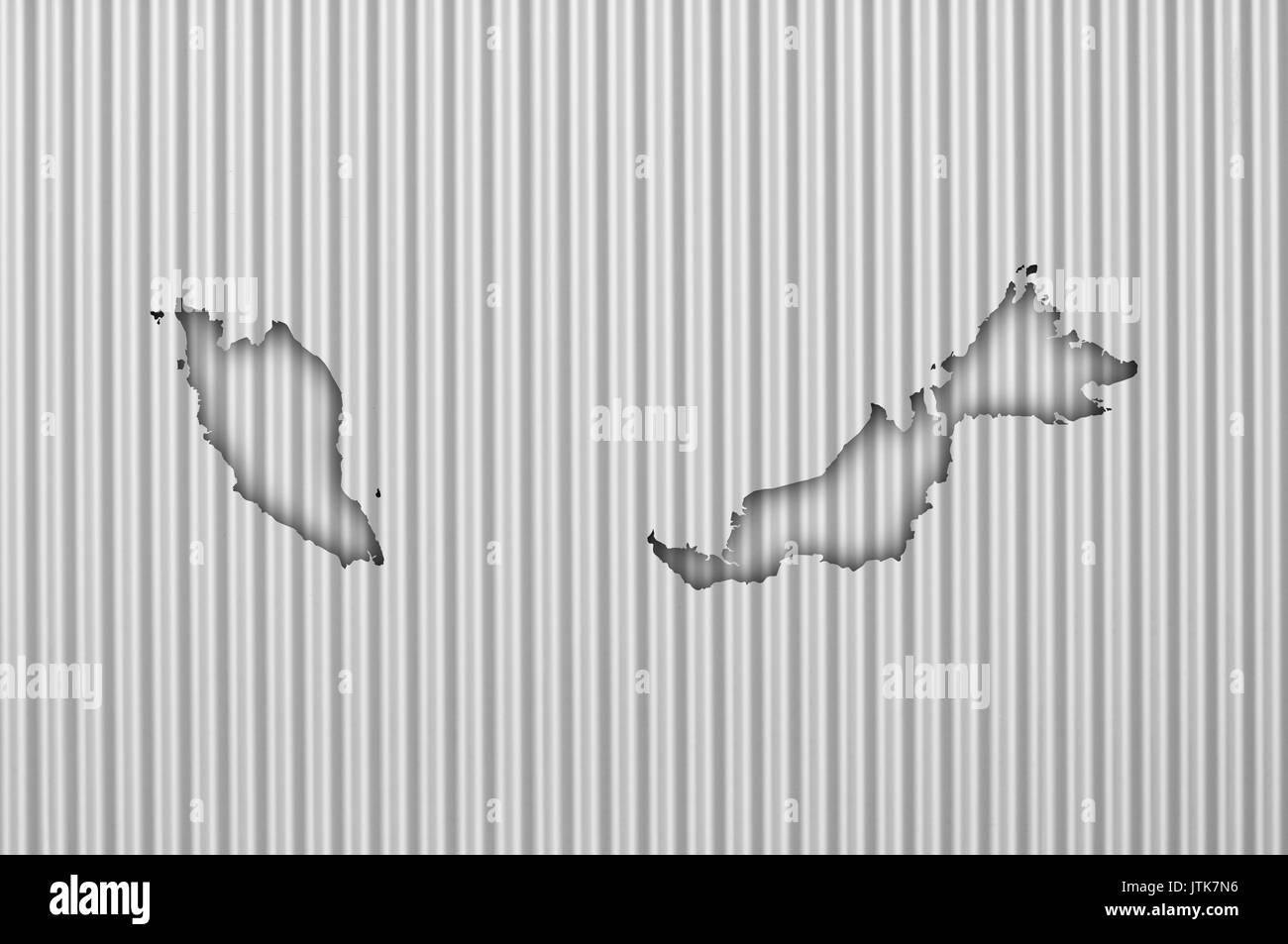 Map of Malaysia on corrugated iron Stock Photo - Alamy